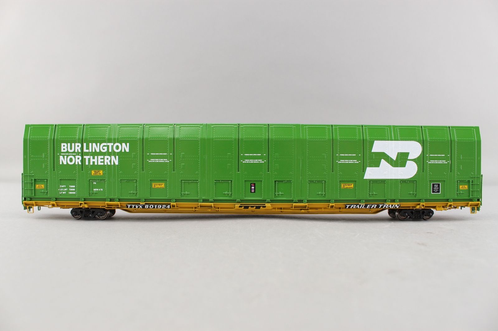 HO Brass Model - OMI 3010.2 BN Burlington Northern TTVX Trailer Train Vert-A-Pac Auto Carrier ...