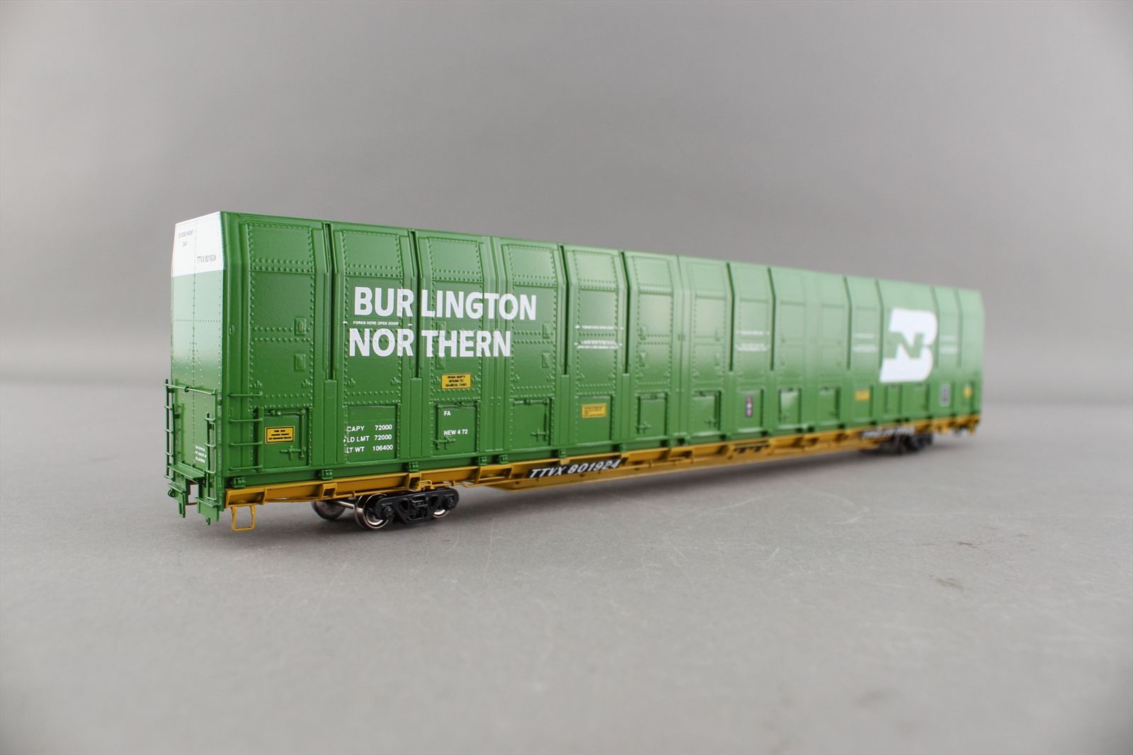 HO Brass Model - OMI 3010.2 BN Burlington Northern TTVX Trailer Train Vert-A-Pac Auto Carrier ...