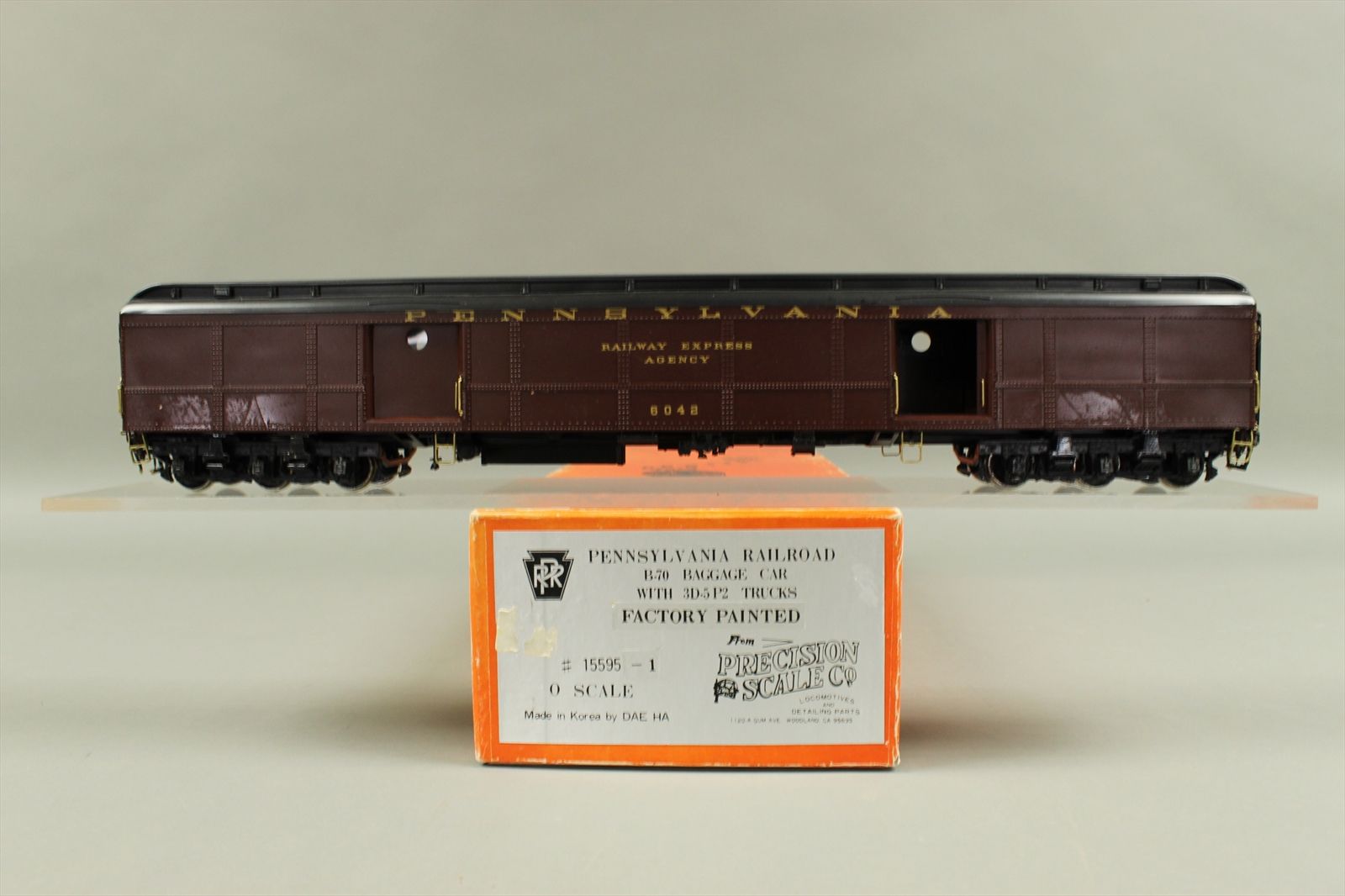 O Brass Model - PSC 15595-1 PRR Pennsylvania B-70 Baggage Car #6026 - F/P - Dae Ha