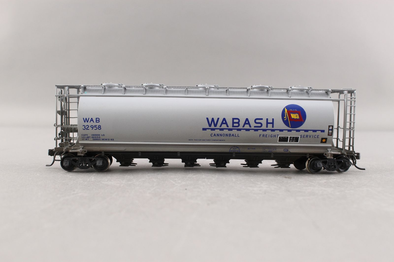 HO Brass Model - OMI 3037 BN as WAB Wabash Covered HC-60 Cylindrical Hopper #32958 - Custom ...
