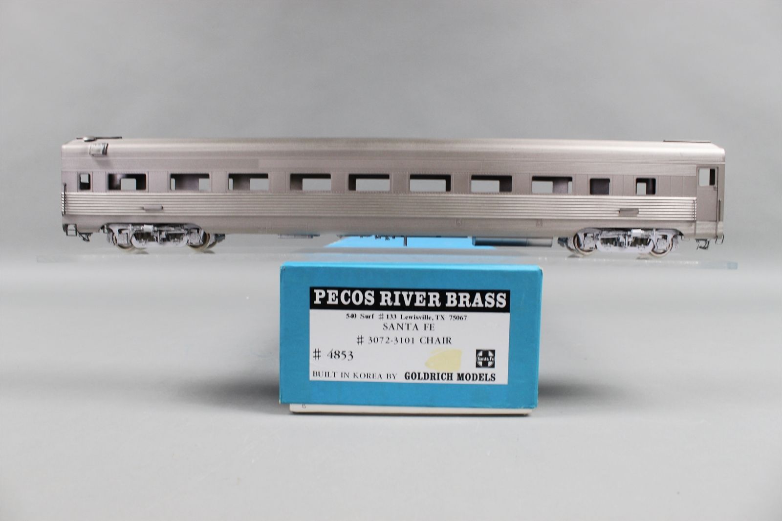 O Brass Model - PRB Pecos River 4853 AT&SF Santa Fe Chair Car #3072 ...