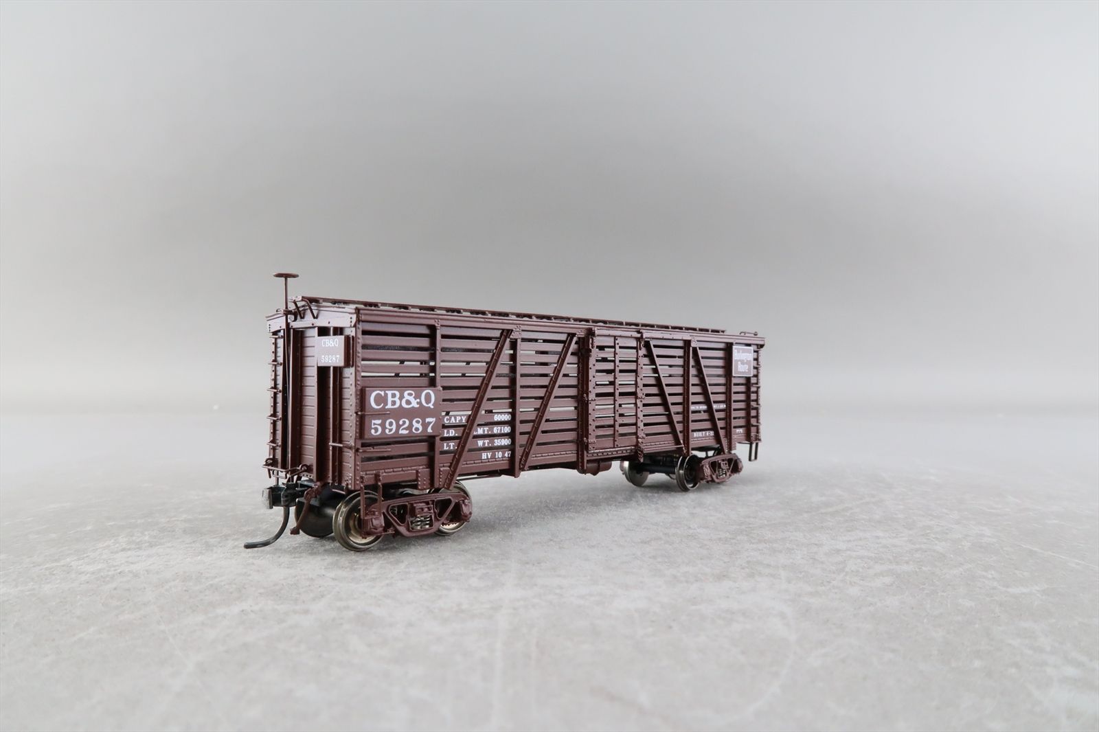 HO Brass Model - CIL 2252.1 CB&Q Burlington 36' Stock Car SM-16 #59287 ...