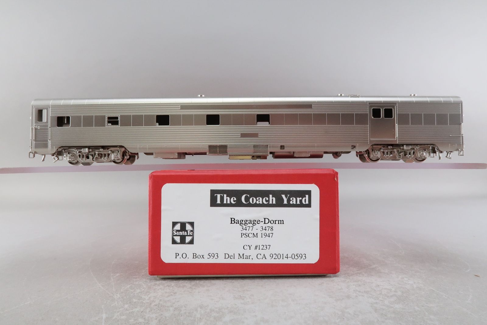 HO Brass Model - TCY 1237 AT&SF Santa Fe Baggage Dorm #3477 - 3478 - F ...