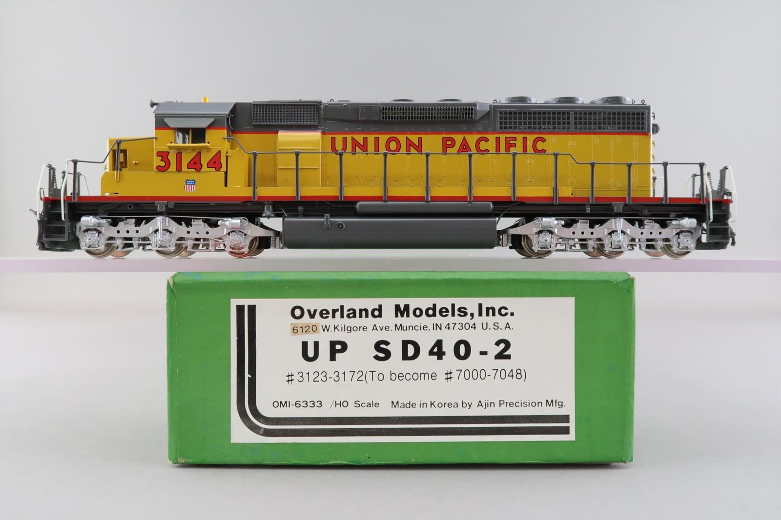 HO Brass Model - OMI 6333 UP Union Pacific SD40-2 #3144 - Pro Paint - 1992 Run - Ajin