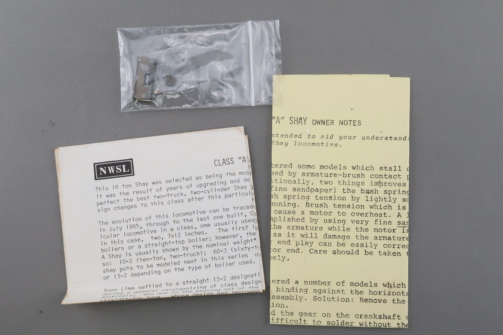 HO Brass Model Logging Locomotive - NWSL Class A 18 Ton Shay ...