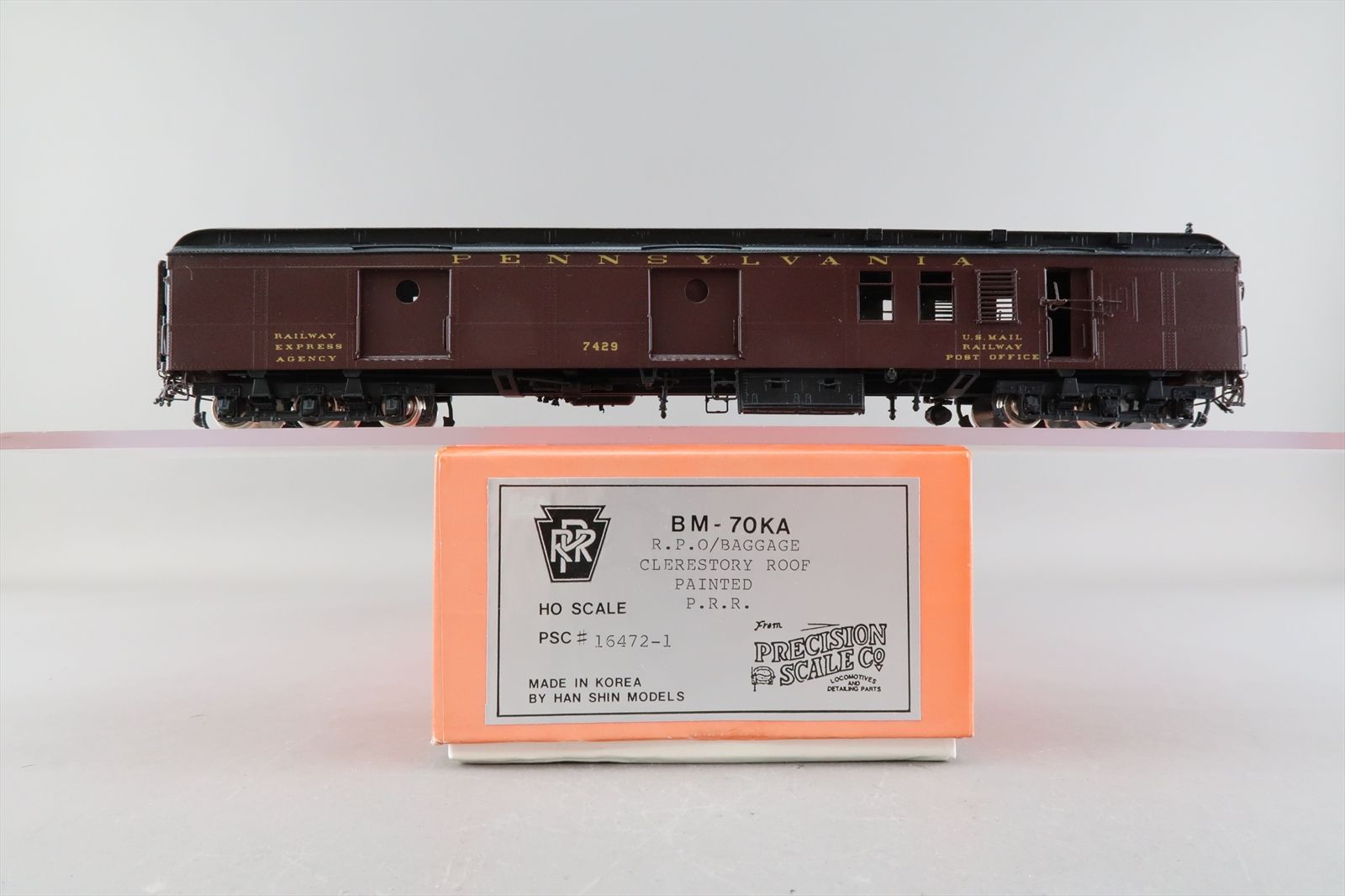 HO Brass Model - PSC 16472-1 PRR Pennsylvania BM-70KA RPO Baggage #7429 ...