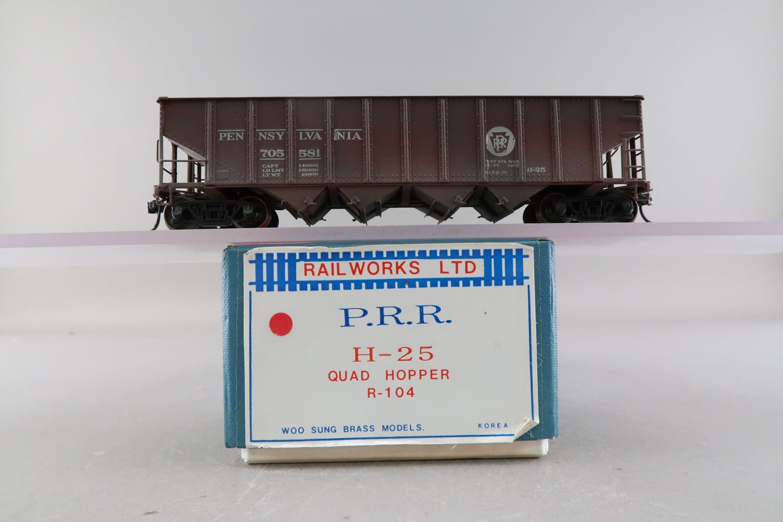 HO Brass Model - Railworks R-104 PRR Pennsylvania H-25 Quad Hopper ...