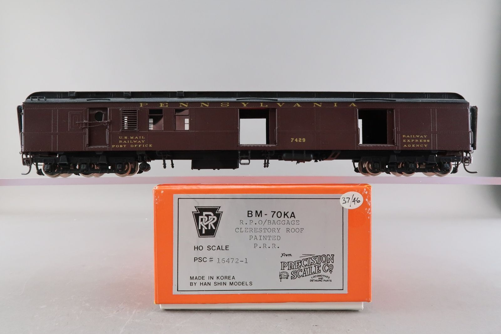 HO Brass Model - PSC 16472-1 PRR Pennsylvania BM-70KA RPO Baggage #7429 ...