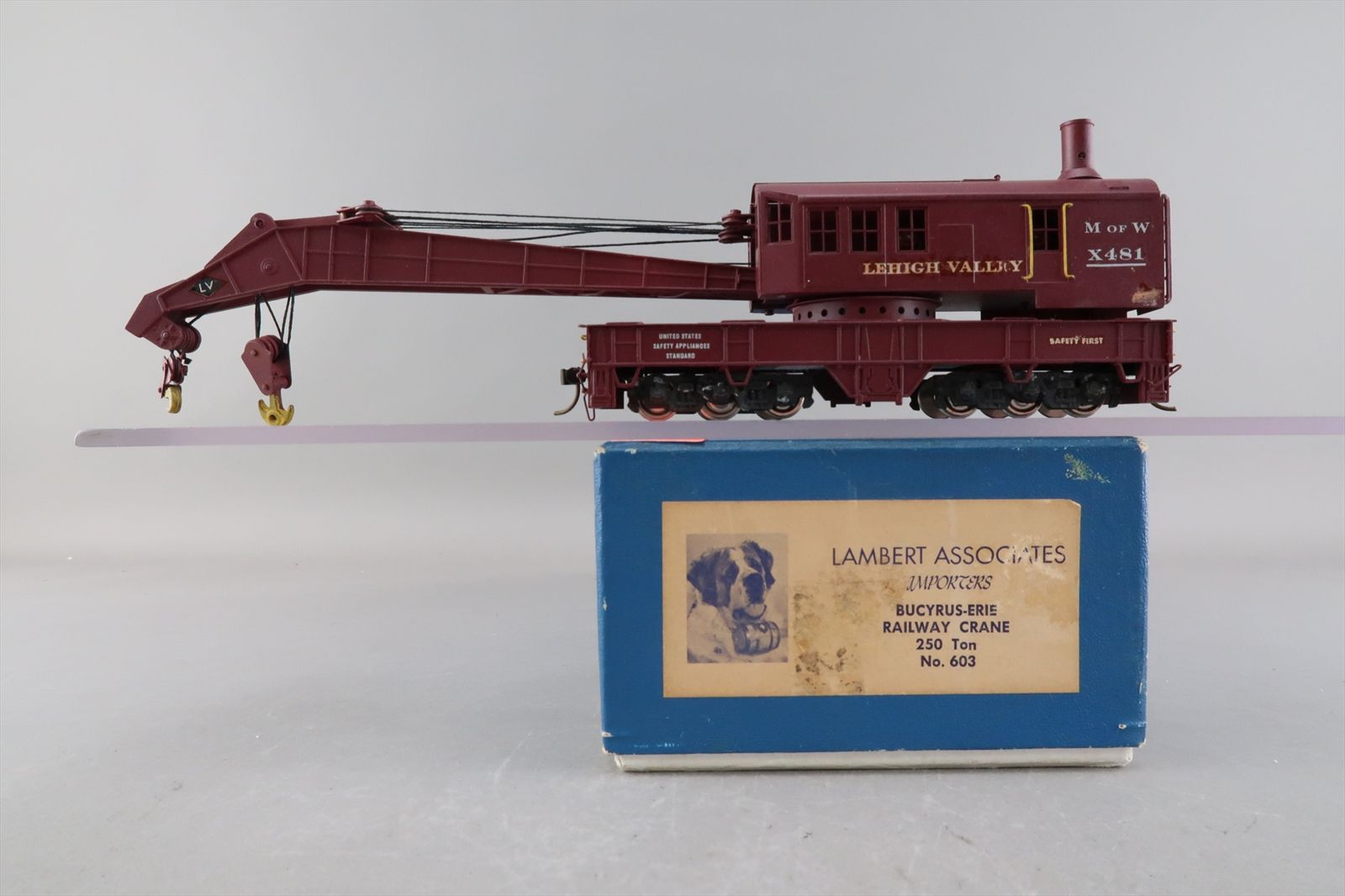 HO Brass Model - Lambert 603 Lehigh Valley Bucyrus - Erie Crane 250 Ton ...