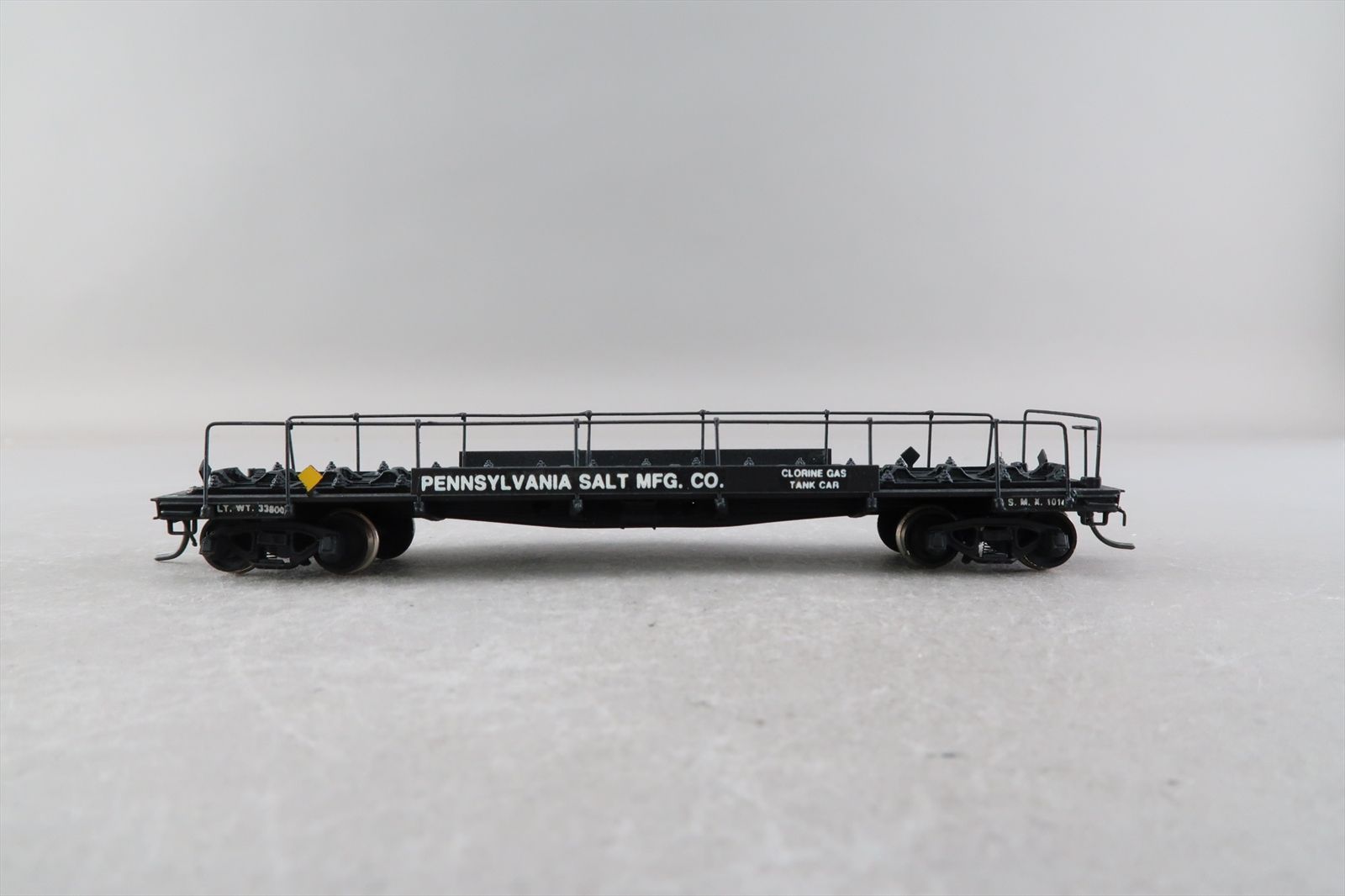 HO Brass Model - MTS PRR / PSMX Pennsylvania Salt Mfg. Co. ACF Chlorine Tank Flatcar w/ Tanks ...