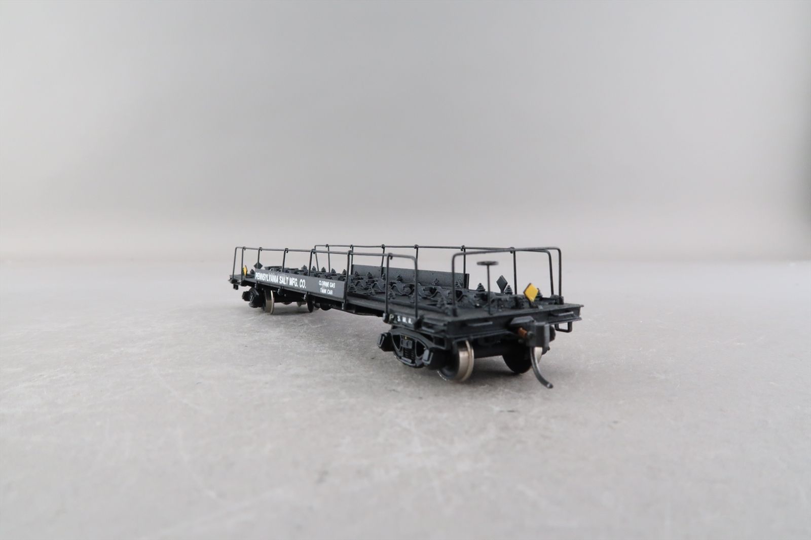 HO Brass Model - MTS PRR / PSMX Pennsylvania Salt Mfg. Co. ACF Chlorine Tank Flatcar w/ Tanks ...
