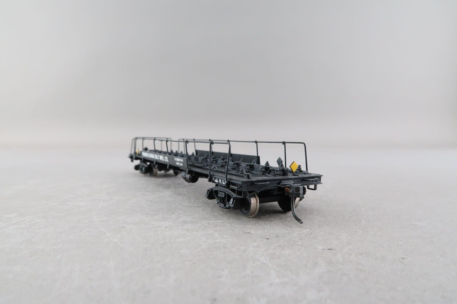 HO Brass Model - MTS PRR / PSMX Pennsylvania Salt Mfg. Co. ACF Chlorine Tank Flatcar w/ Tanks ...