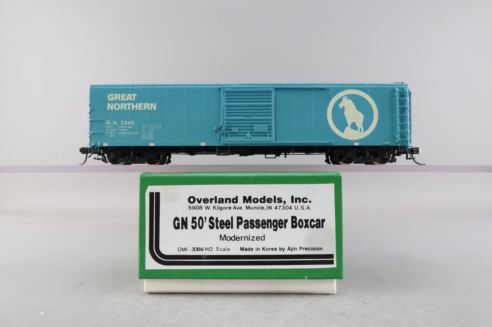 HO Brass Model - OMI 3084 GN Great Northern 50' Steel Passenger Box Car Modernized #2640 - 1987 ...