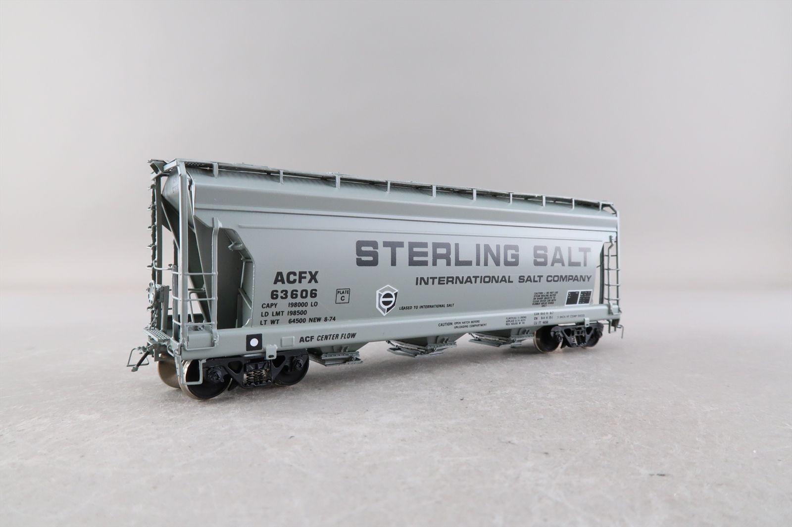 HO Brass Model - OMI 3094.1 ACFX ACF Sterling Salt 3-Bay Centerflow Hopper Covered #63606 - F/P ...