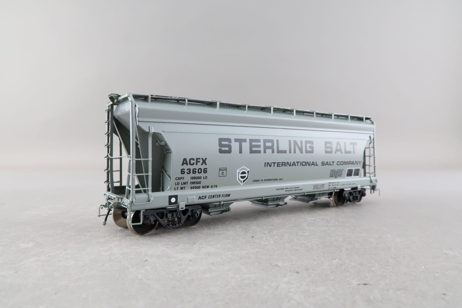 HO Brass Model - OMI 3094.1 ACFX ACF Sterling Salt 3-Bay Centerflow Hopper Covered #63606 - F/P ...