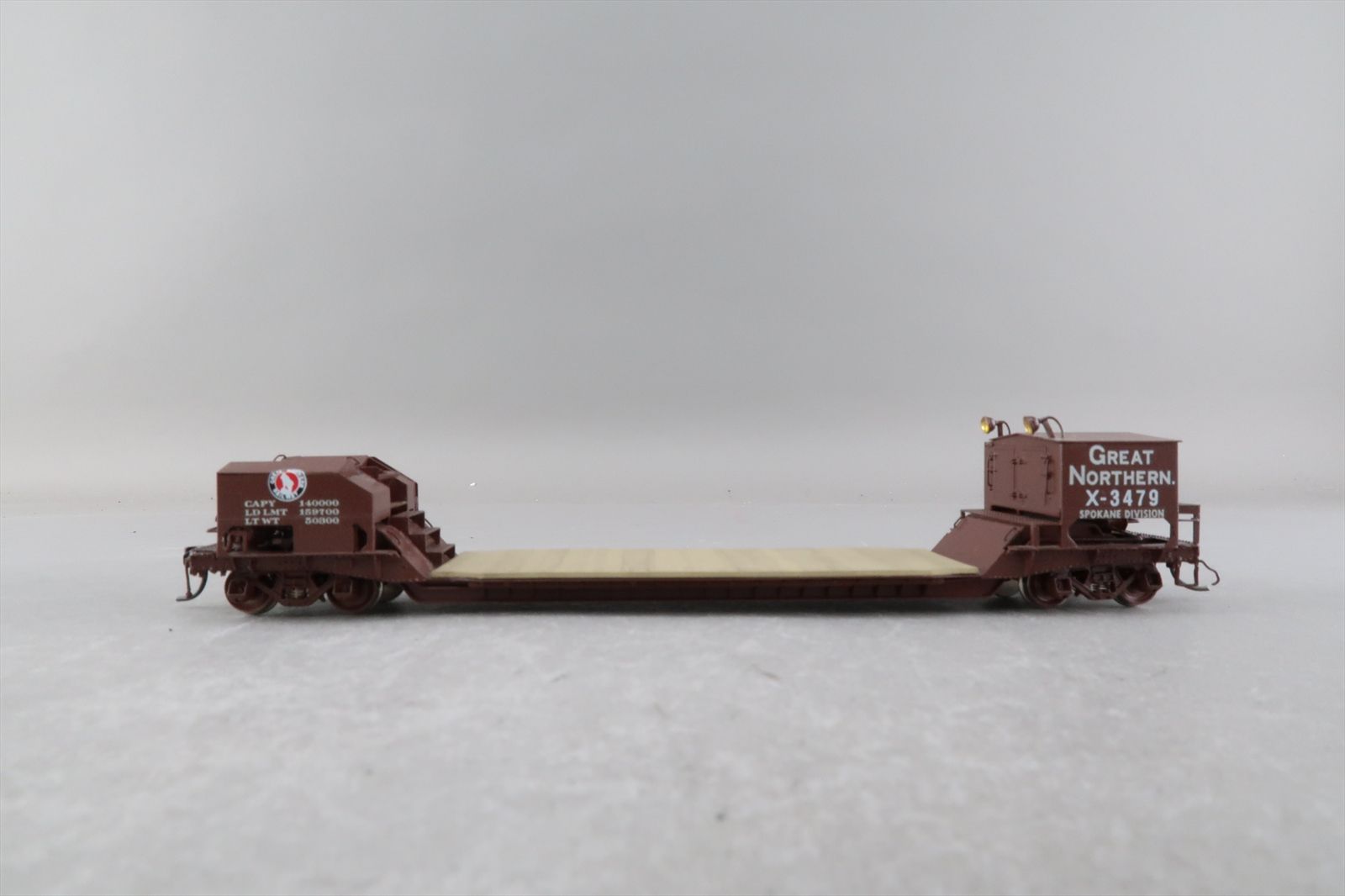 HO Brass Model - OMI 3059 GN Great Northern Bulldozer Wreck Flat Car ...