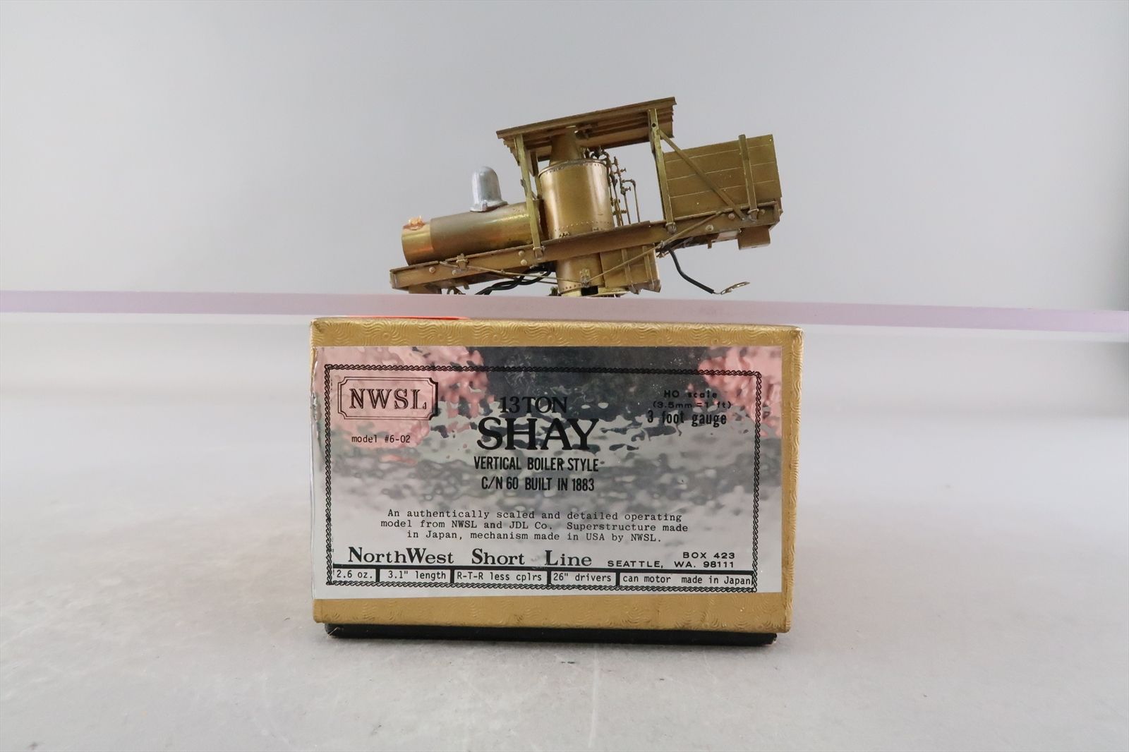 HOn3 Brass Model - NWSL 13-Ton 13 Ton Vertical Boiler Shay Circa 1883 ...
