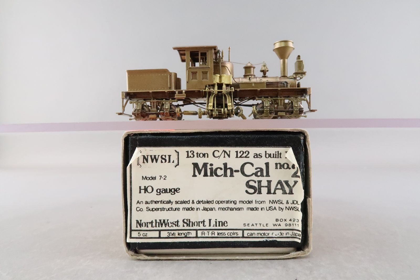HO Brass Model - NWSL Mich-Cal Shay 13-Ton #2 - Unpainted - 1981 Run - JDL