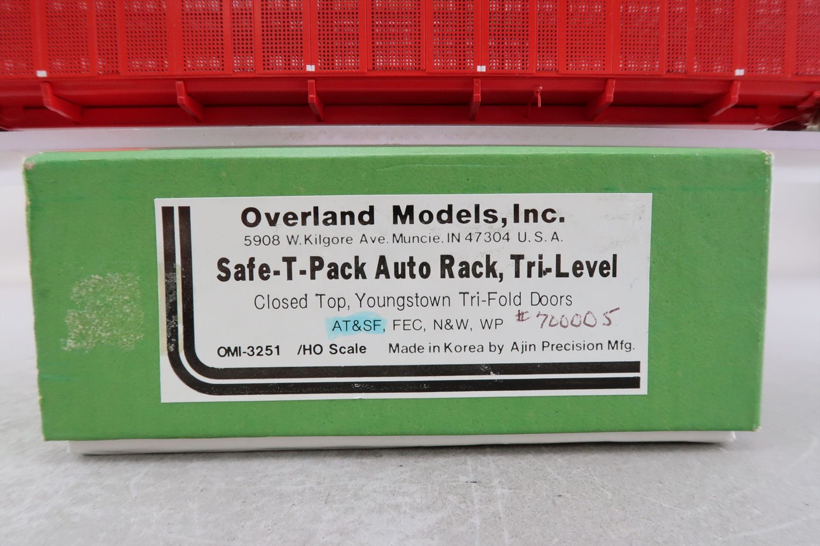HO Brass Model - OMI 3251 AT&SF Santa Fe Safe-T-Pack Auto Rack Tri ...