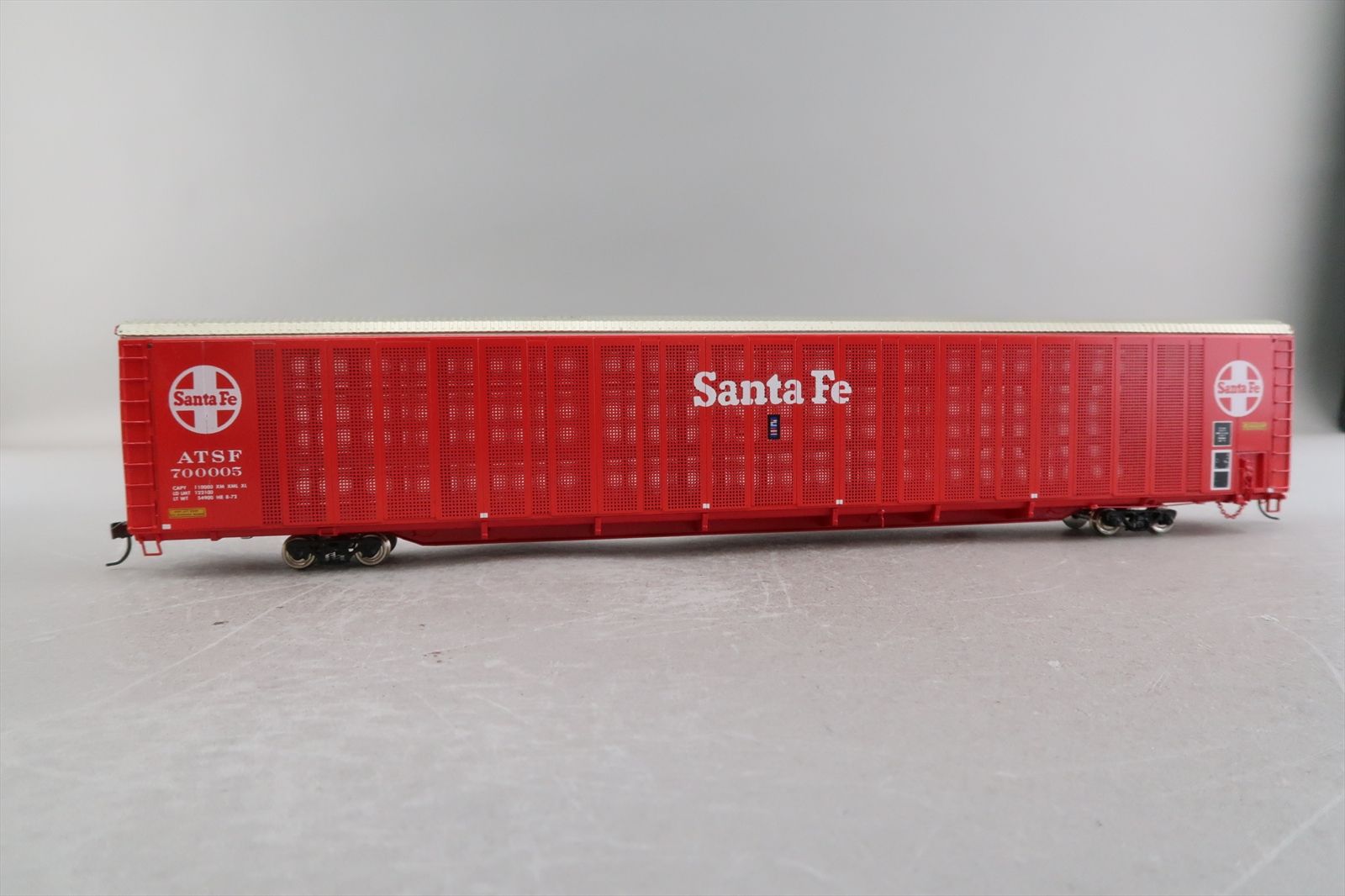 HO Brass Model - OMI 3251 AT&SF Santa Fe Safe-T-Pack Auto Rack Tri ...