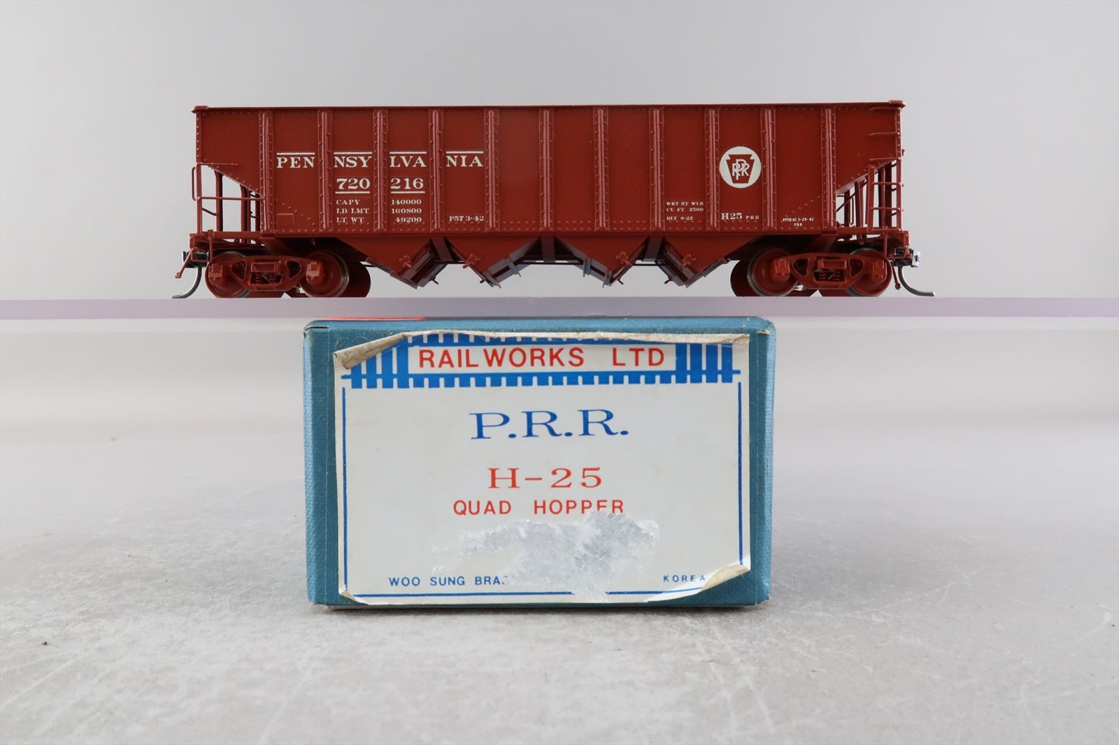 HO Brass Model - Railworks R-104 PRR Pennsylvania H-25 Quad Hopper ...