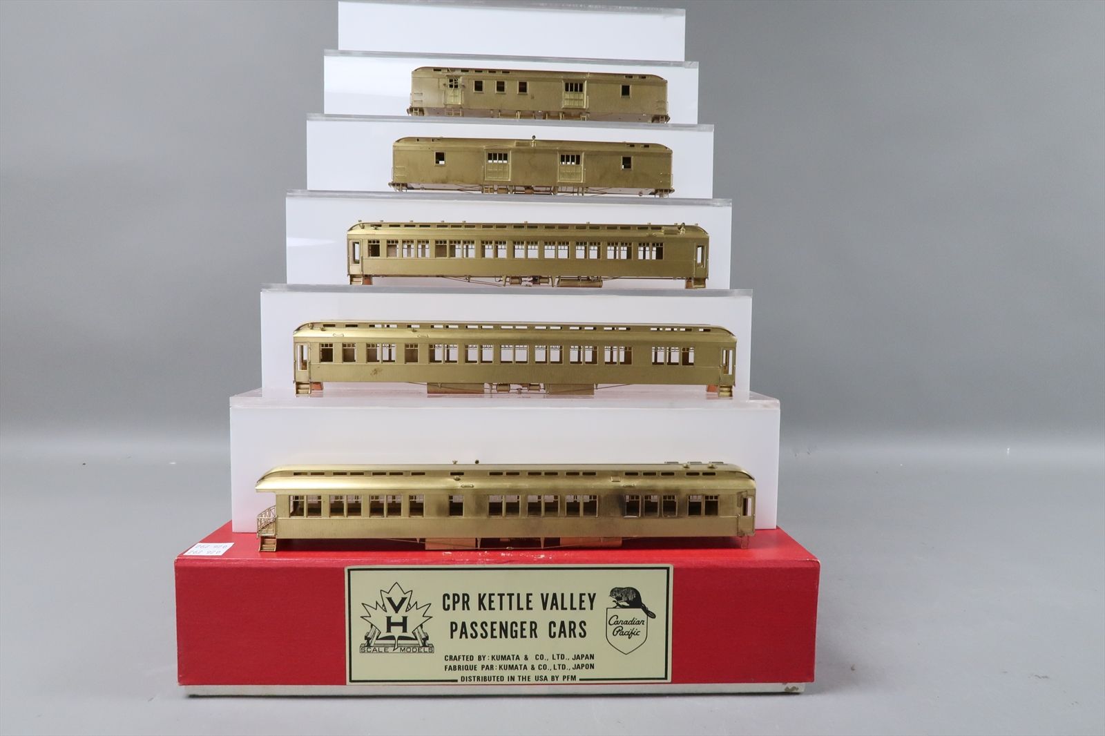 HO Brass Model - VH CPR CP Kettle Valley 5-Car Passenger Set - Unpainted - Kumata