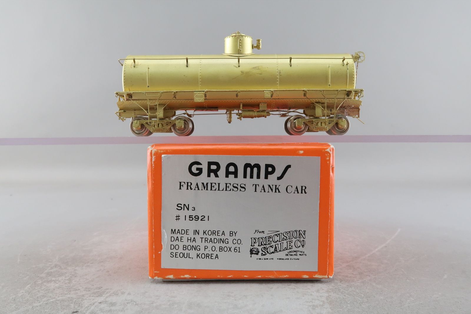 Sn3 Brass Model - PSC 15921 Gramps Framless Tank Car - Unpainted - 1985 ...