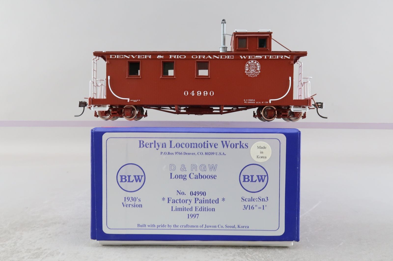 Sn3 Brass Model - BLW Berlyn D&RGW Rio Grande 1930's Era Long Caboose ...