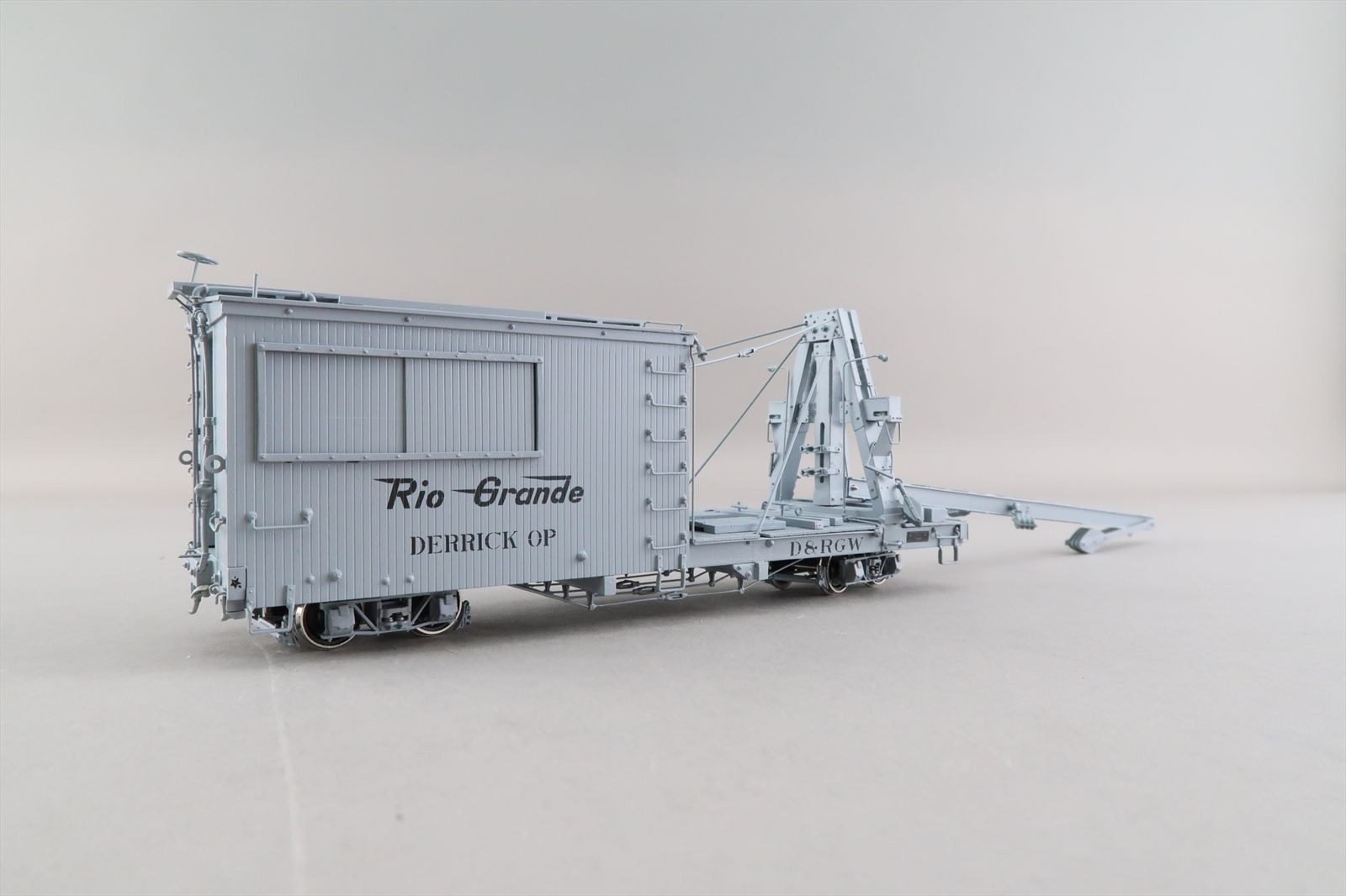 Sn3 Brass Model - DP D&RGW Rio Grande Derrick OP + Idler Flat Car ...