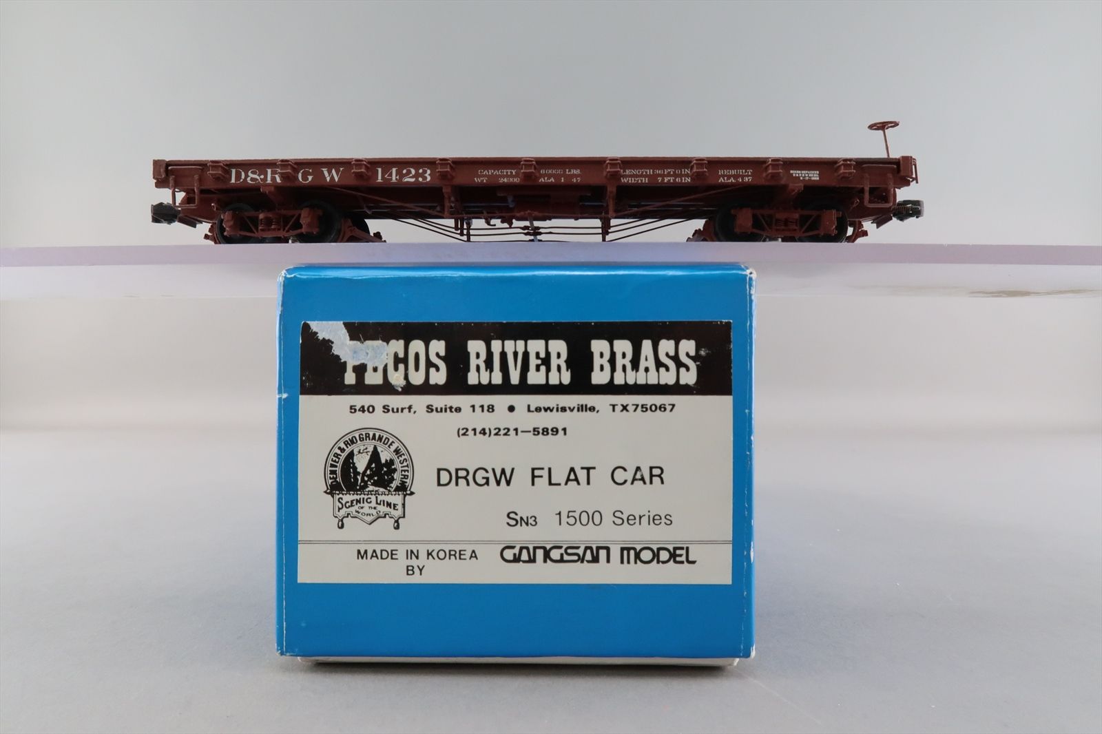 Sn3 Scale Model - PRB Pecos River Brass D&RGW Rio Grande Flat Car #1423 ...