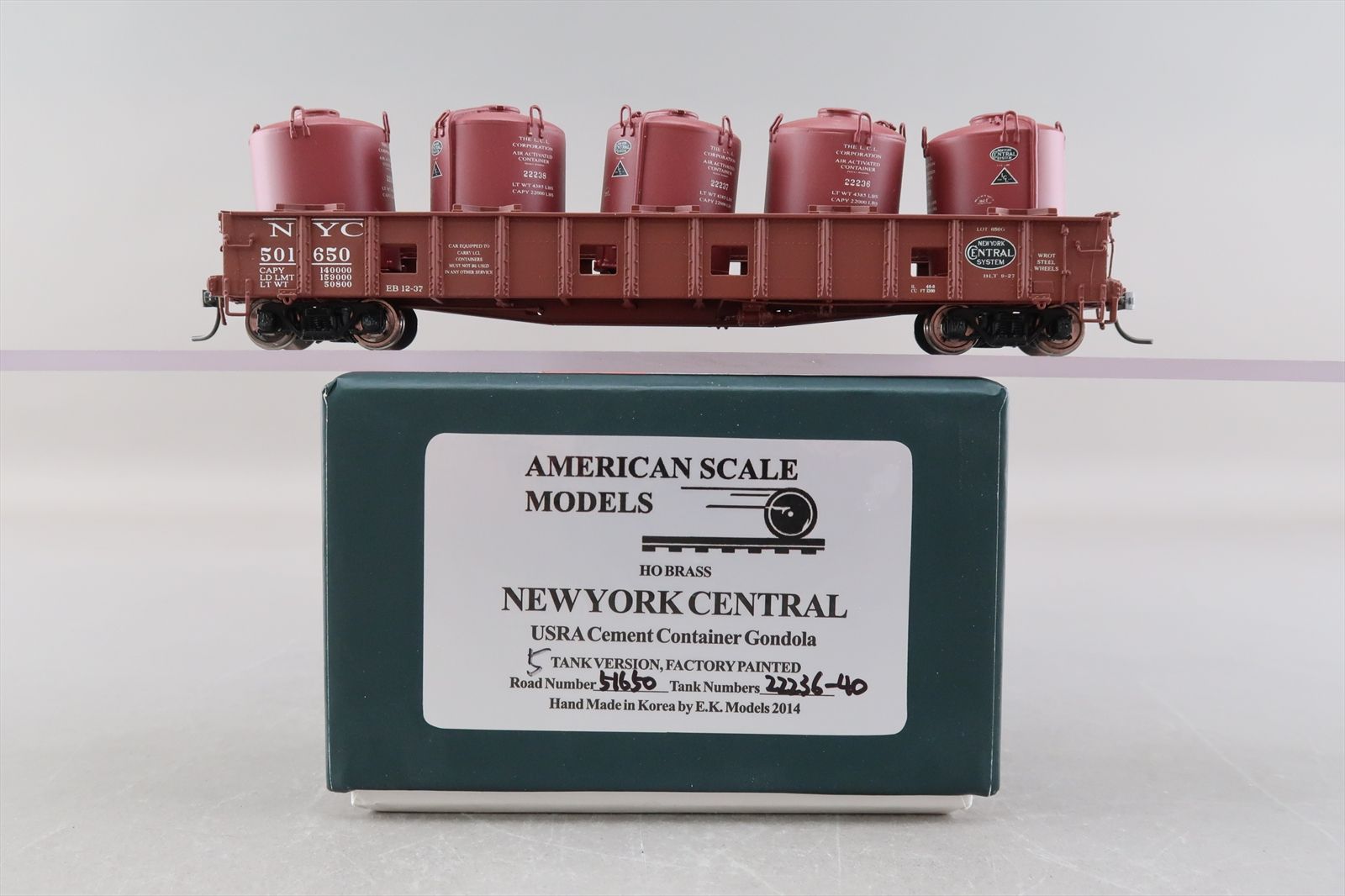 HO Brass Model - ASM NYC New York Central USRA Cement Container Gondola ...