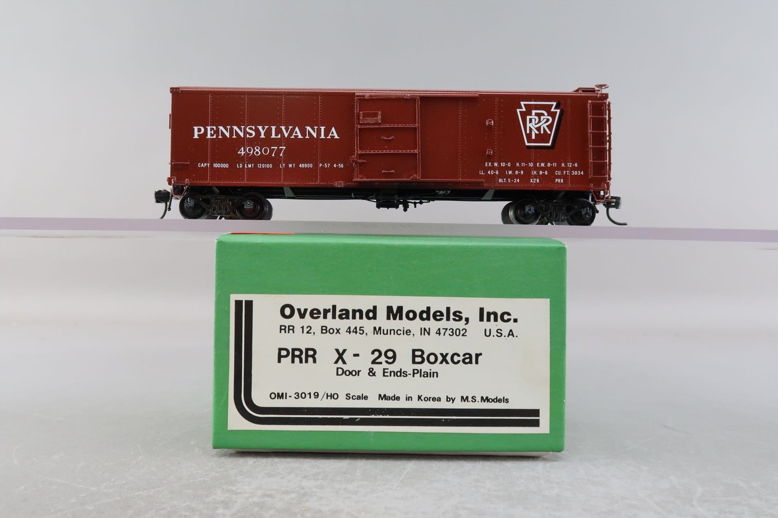 HO Brass Model - OMI 3019 PRR Pennsylvania X-29 Boxcar Box Car #498077 ...