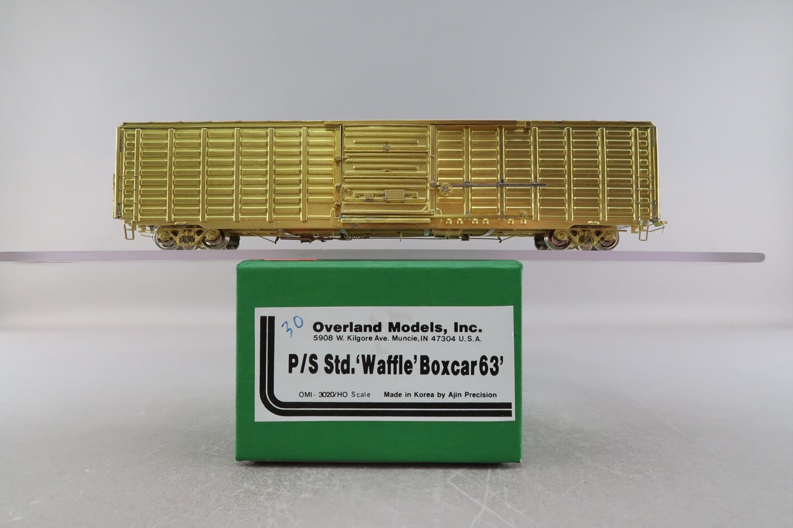 HO Brass Model - OMI 3020 SOU Southern P/S Waffle Boxcar Box Car 63' - Unpainted - 1987 Run - Ajin