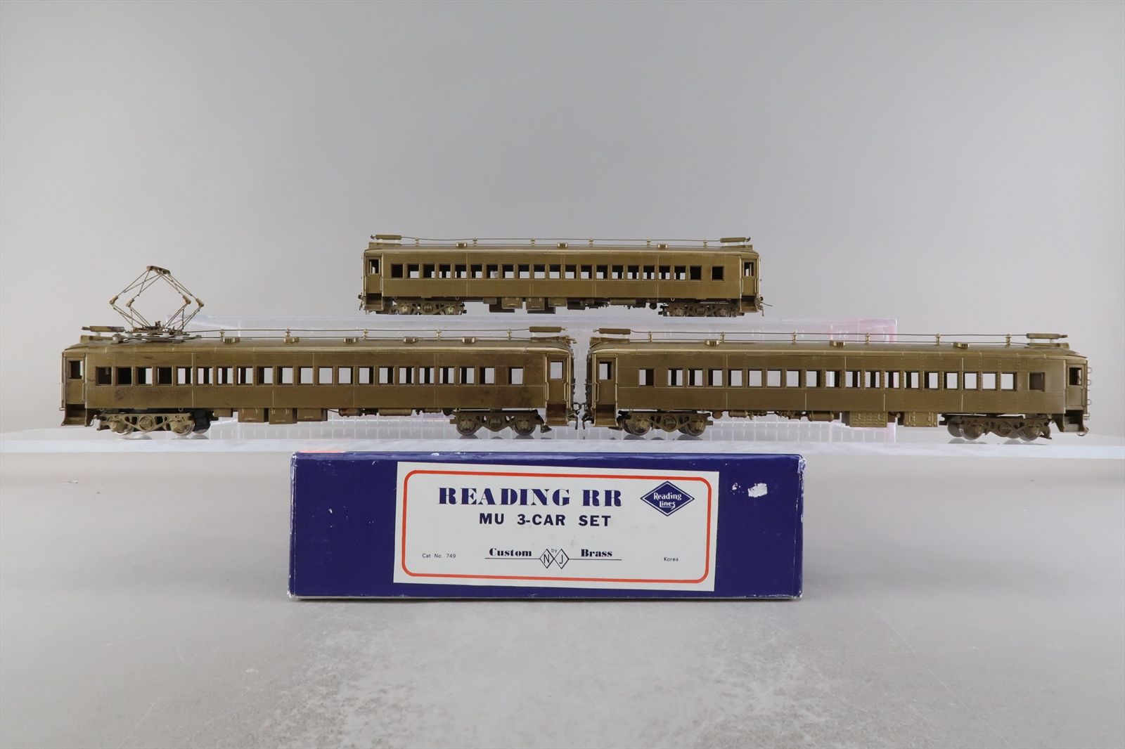 HO Brass Model - NJCB RDG Reading 3 Car MU Set - Unpainted - 1982 Run - KSM