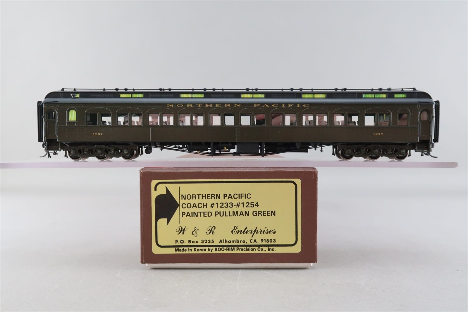 HO Brass Model - W&R NP Northern Pacific Coach Pullman Green #1237 - F ...