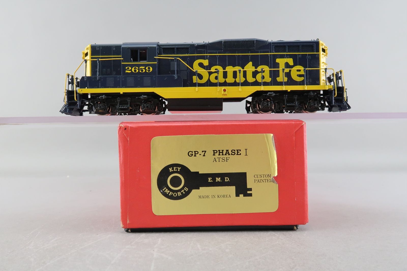 HO Brass Model - Key AT&SF Santa Fe GP7 Phase I Blue / Yellow #2659 - F ...