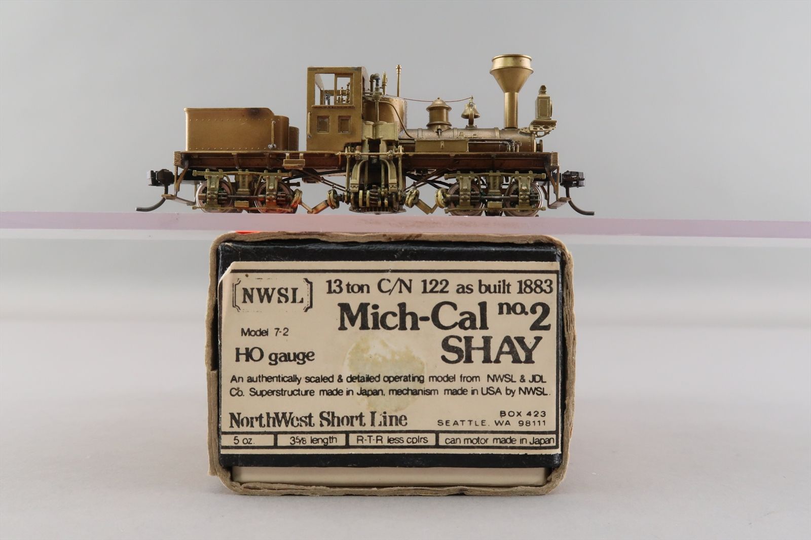 HO Brass Model - NWSL Mich-Cal Shay 13-Ton #2 - Unpainted - 1981 Run - JDL