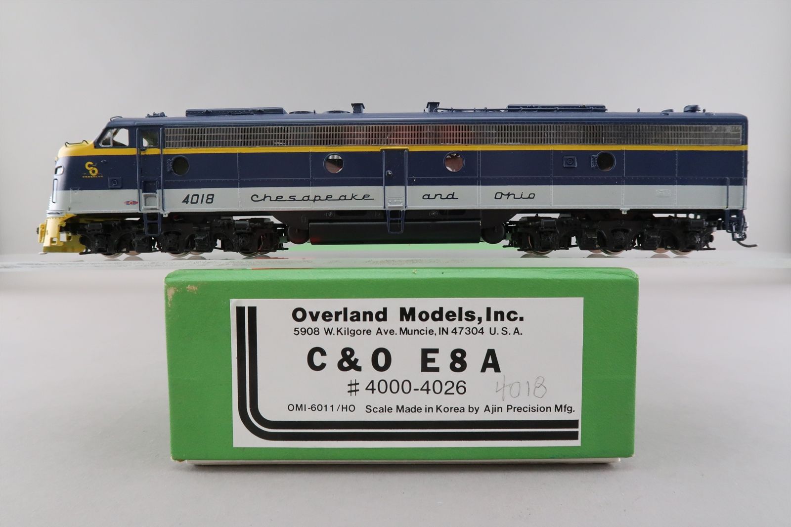 HO Brass Model - OMI 6011 C&O Chesapeake & Ohio E8 E8A #4018 - Custom - 1989 Run - Ajin