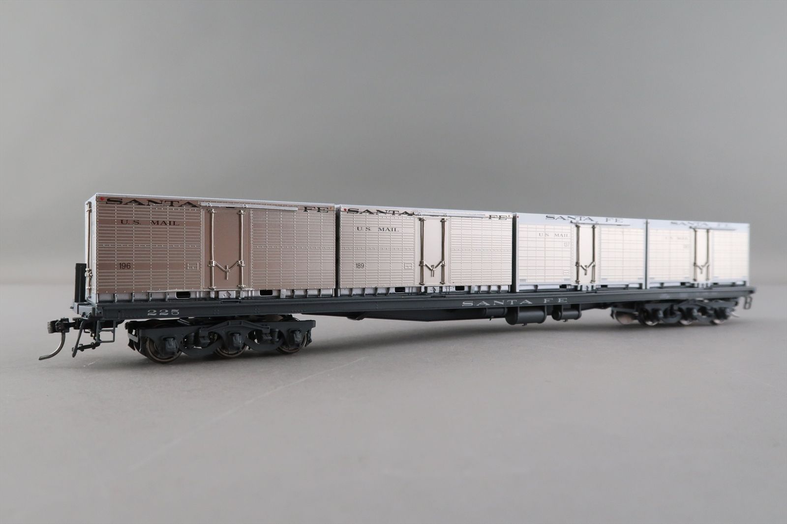 HO Brass Model - TCY 0477.1 AT&SF Santa Fe Mail Container Flat w ...