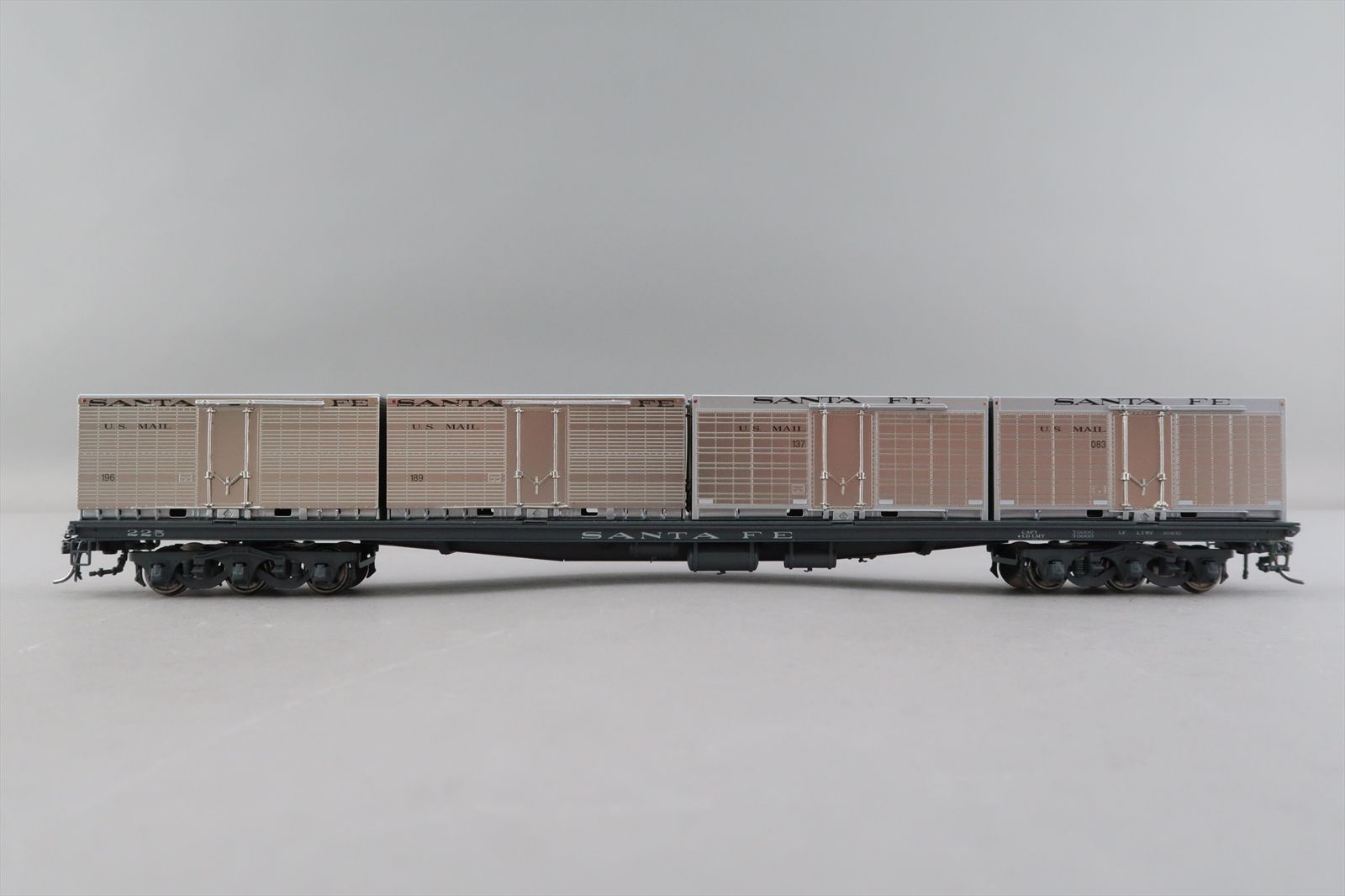 HO Brass Model - TCY 0477.1 AT&SF Santa Fe Mail Container Flat w ...
