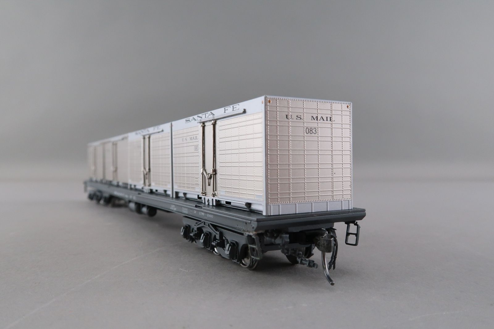 HO Brass Model - TCY 0477.1 AT&SF Santa Fe Mail Container Flat w ...