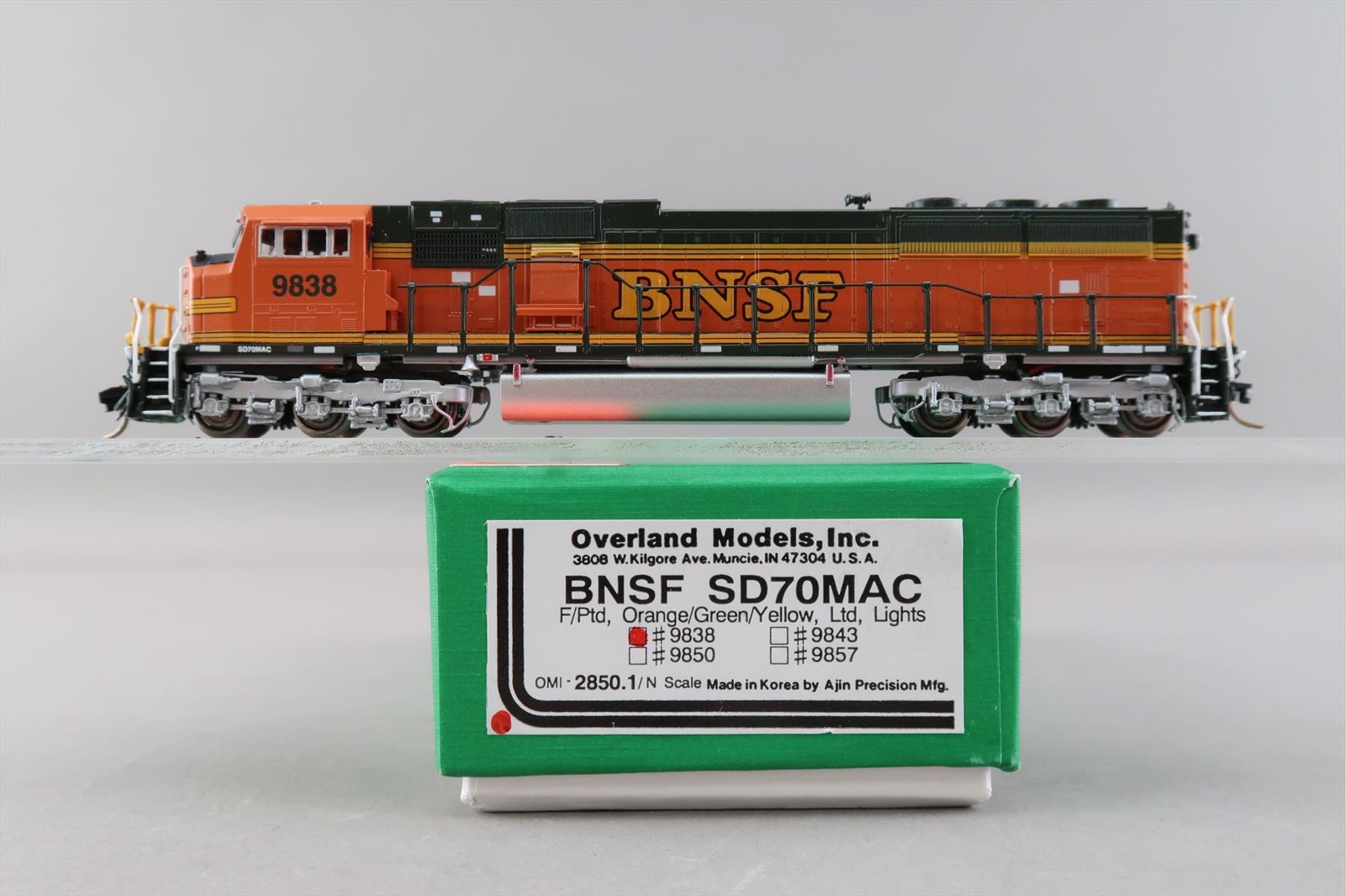 N Brass Model - OMI 2850.1 BNSF Burlington Northern Santa Fe SD70MAC #9838 - F/P - 1998 Run - Ajin