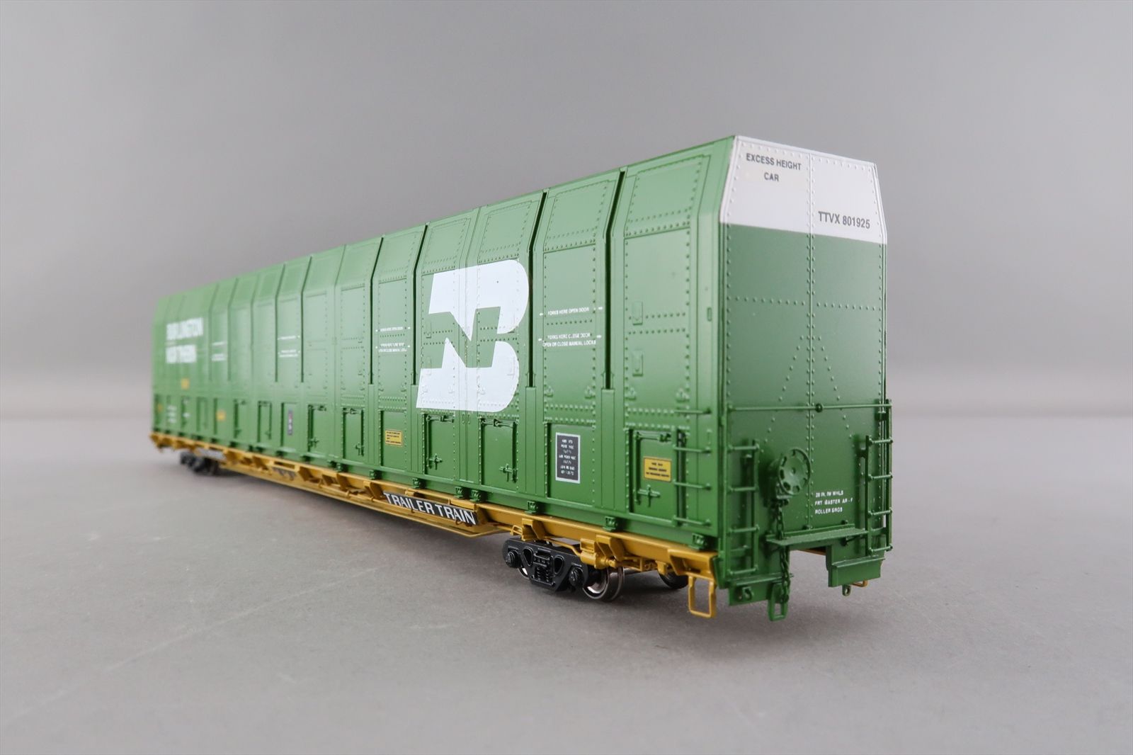 HO Brass Model - OMI 3010.2 BN Burlington Northern TTVX Trailer Train Vert-A-Pac Auto Carrier ...