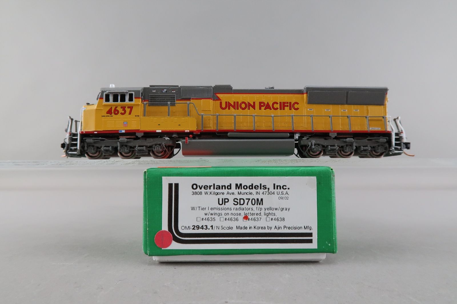 N Brass Model - OMI 2943.1 UP Union Pacific SD70M #4637 - F/P - 2002 Run - Ajin