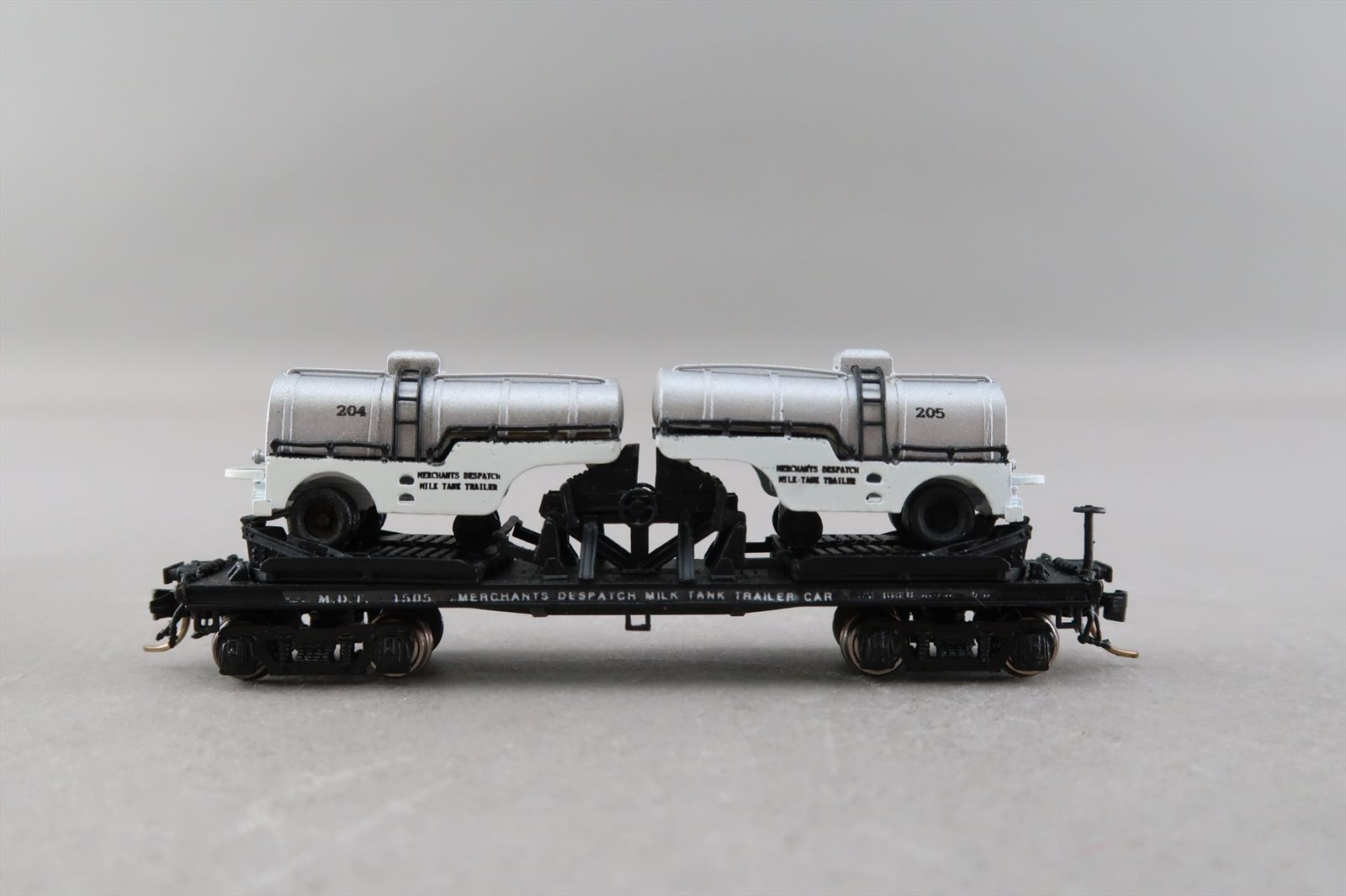 N Brass Model - OMI 2814.1 MDT Merchant's Despatch Flat Car with 2 Semi ...