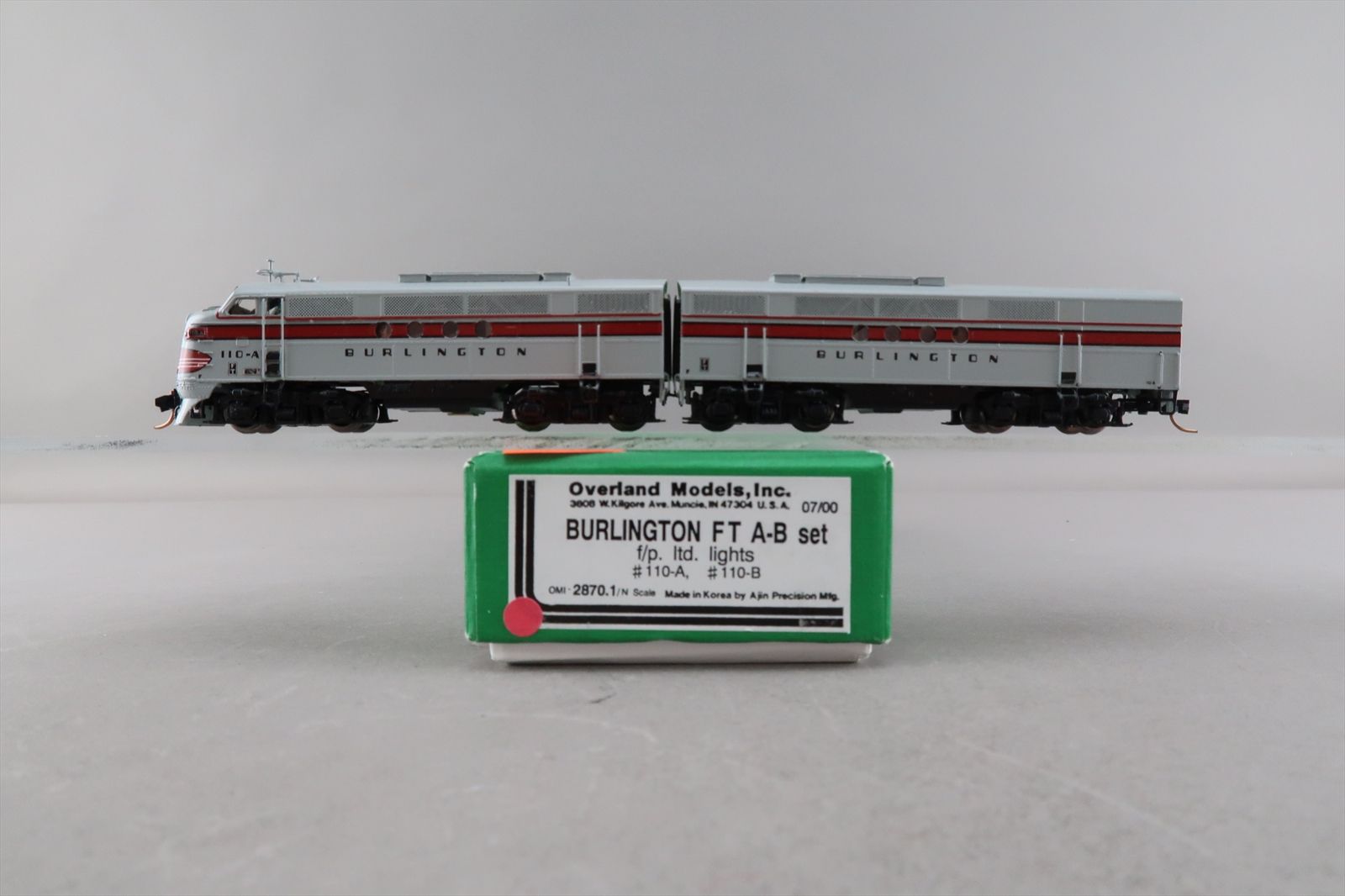 N Brass Model - OMI 2870.1 CB&Q Burlington FT AB Set #110 - F/P - 2000 ...