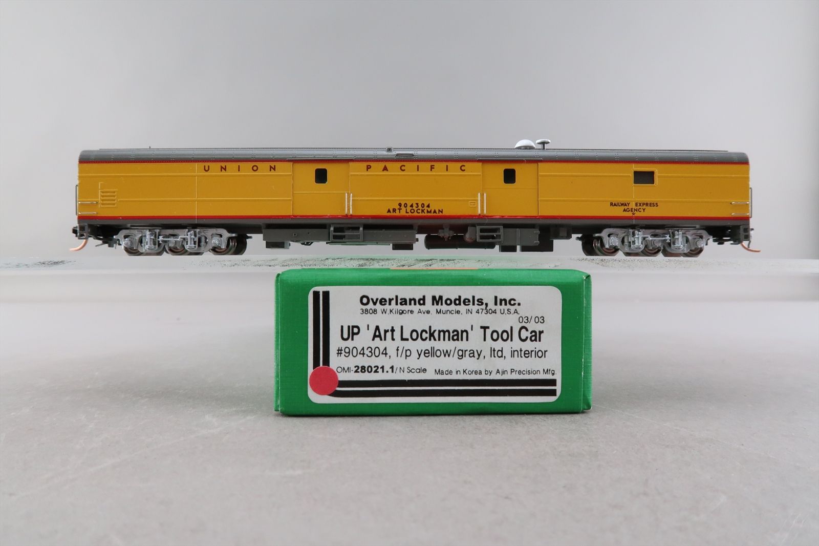 N Brass Model - OMI 28021.1 UP Union Pacific Tool Car Art Lockman #904304 - F/P - 2003 Run ...