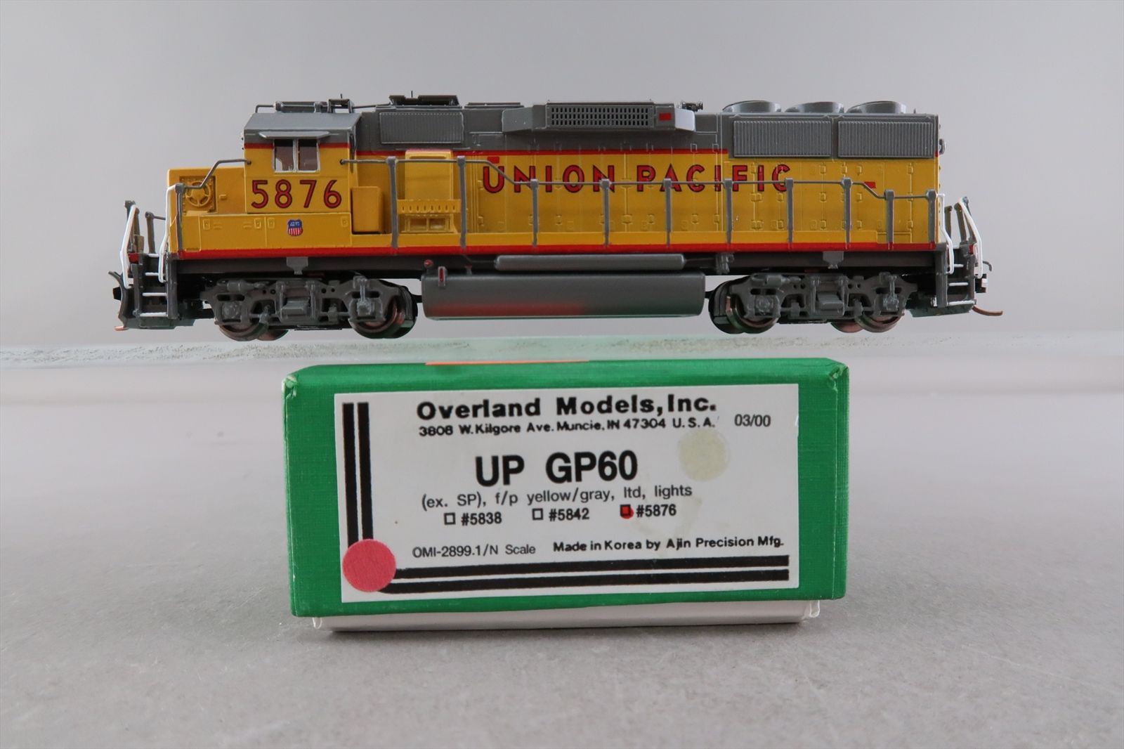 N Brass Model - OMI 2899.1 UP Union Pacific GP60 #5876 - F/P - 2000 Run - Ajin