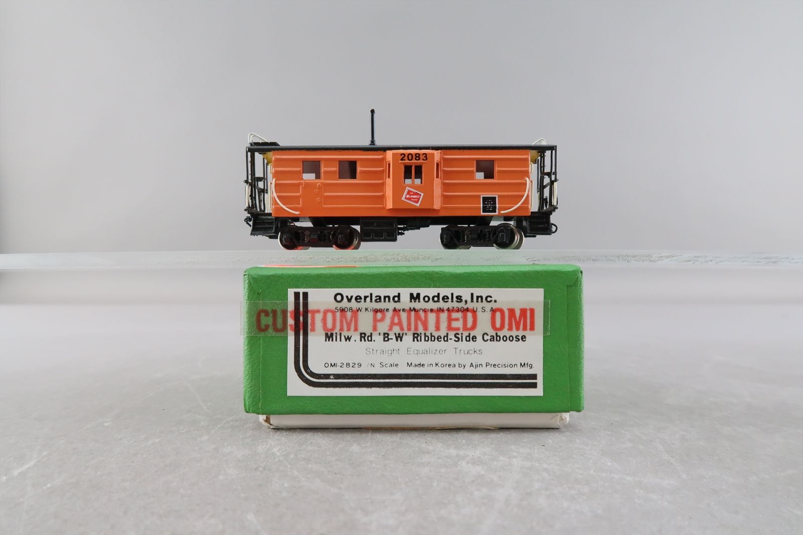 N Brass Model - OMI 2829.1 Milwaukee Road Bay Window Ribbed Caboose ...