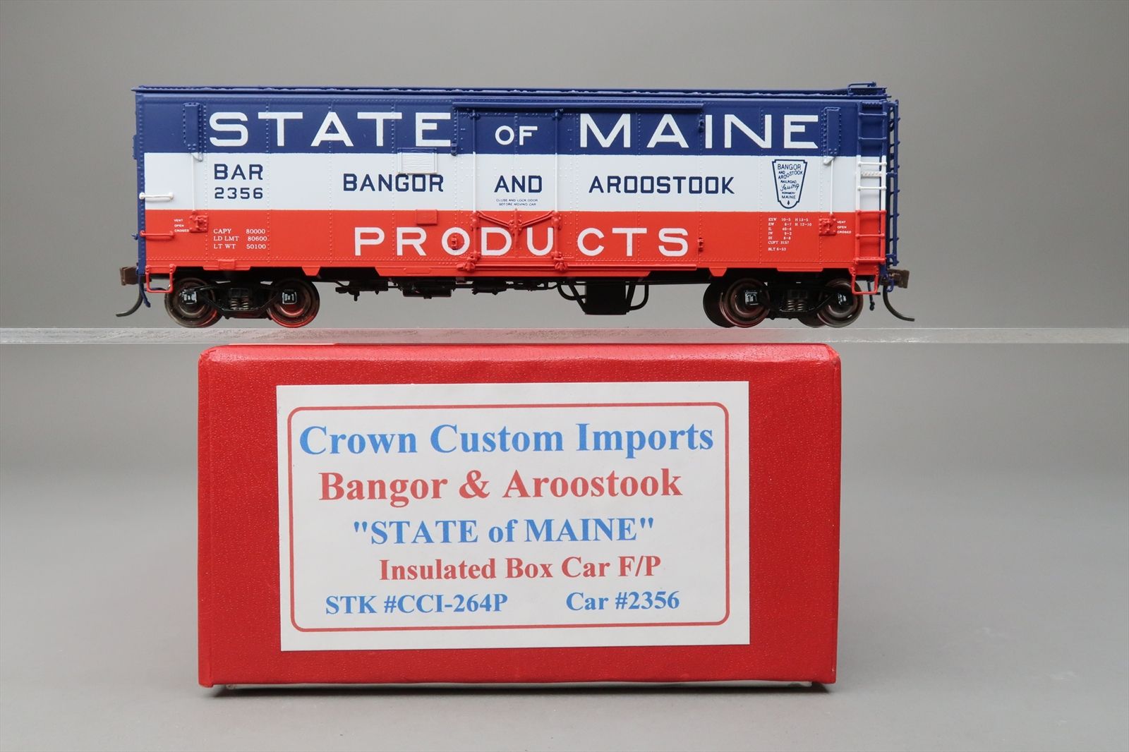 HO Brass Model - CCI / Railworks CCI-264P 264P BAR Bangor & Aroostook Insulated Boxcar Box Car ...